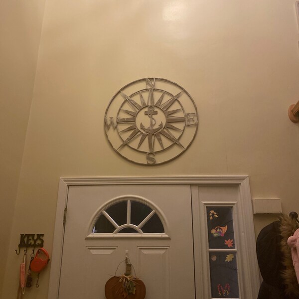 Nautical Anchor Compass, Directional Star Compass Wall Decor, Beach ...