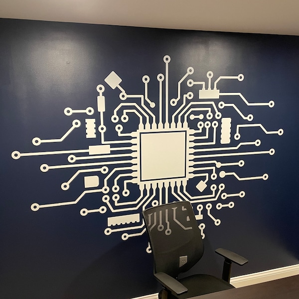 Technology Wall Decal - Circuit Board Wall Sticker Binary Code Computer ...