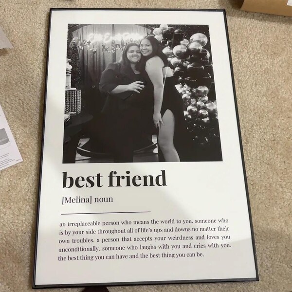 PERSONALISED BEST FRIEND Definition Print, Wall Art Print, Best Friend ...