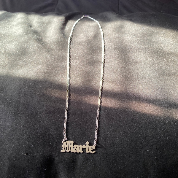 Number, Year, Name Necklace, With Silver, 18K Gold Filled Figaro Chain ...
