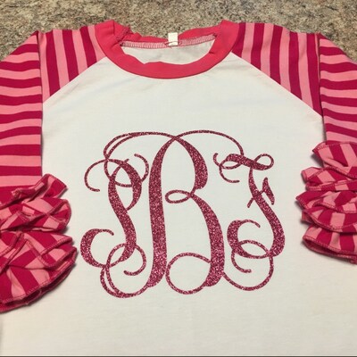 Girls Icing Ruffle Raglan Shirts Multiple Colors Monogramable Shirts ...