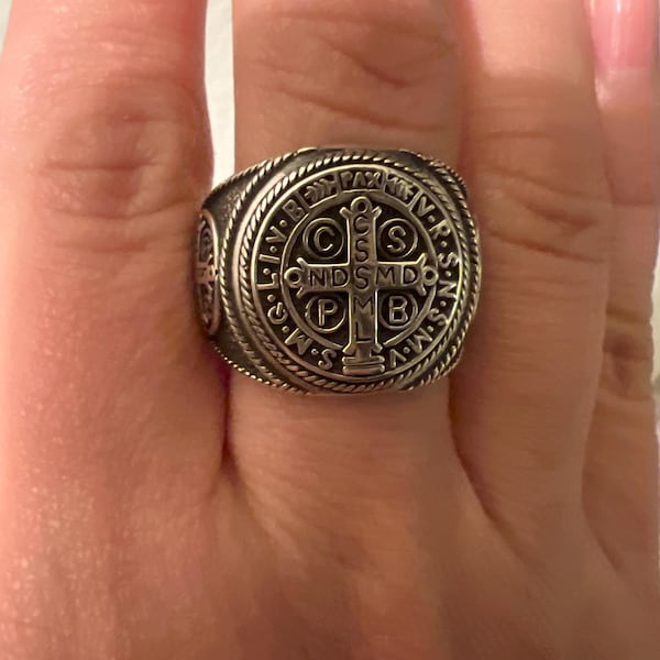 Handcrafted 925 Sterling Silver Cross Ring Saint Benedict Cross ...