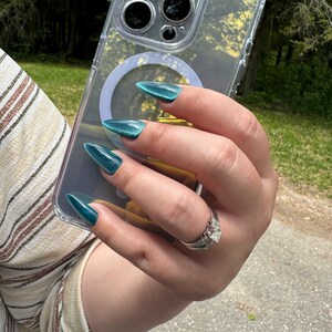 Sanguineous Song-blood Red Clear Gel Minimalist Style Handmade Pointy ...