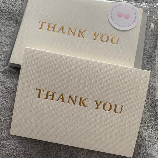 Embossed Thank You Cards - Set of 6 - Etsy
