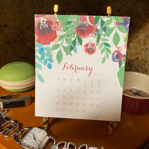 2025 Desk Calendar Watercolor Illustration Designs With Clear Case - Etsy