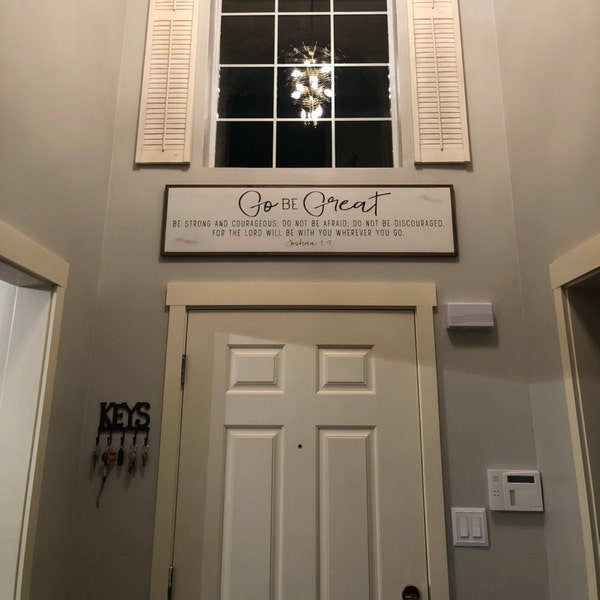 GO BE GREAT Wooden Sign Family Room Sign Painted Wood Signs Scripture ...