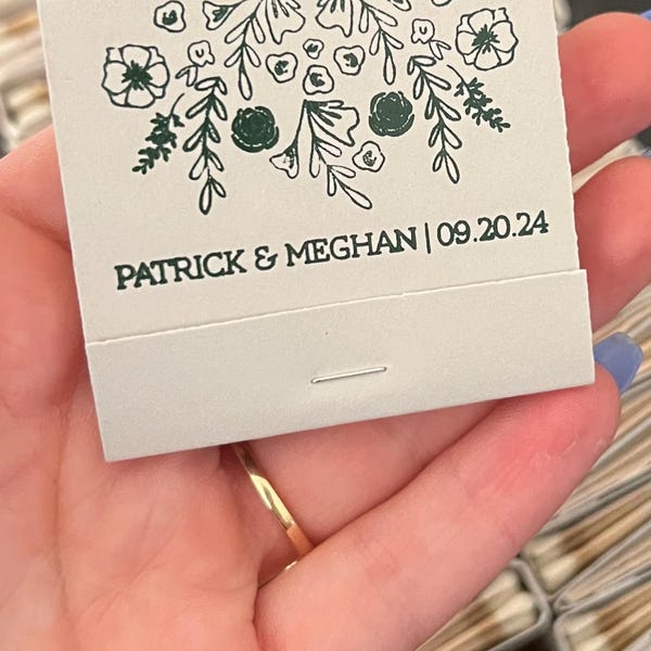 Personalized Matchbooks Custom Roses Design - Wedding Favor Matches ...