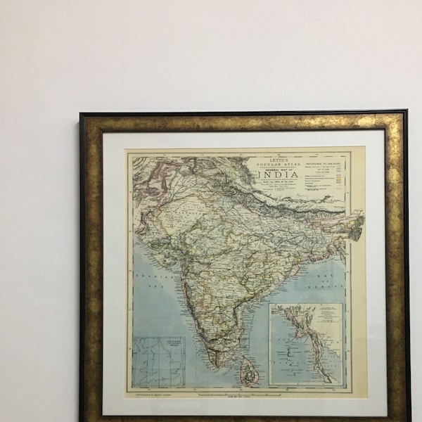 Vintage Map of India - Archival Reproduction - India Wall Map - Print ...