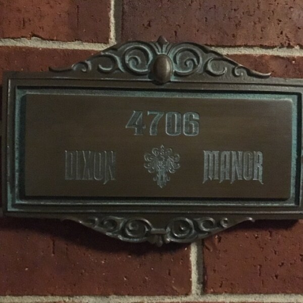 Personalized Haunted Mansion Themed Address Plaque Sign ANTIQUE FINISH ...
