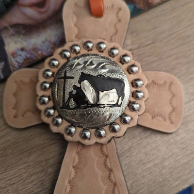 LEATHER CONCHO WESTERN Key Ring Dark Brown - Etsy