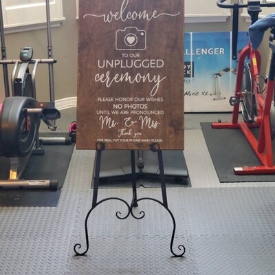 Unplugged Wedding Sign Unplugged Ceremony Sign Vertical Wooden Wedding ...