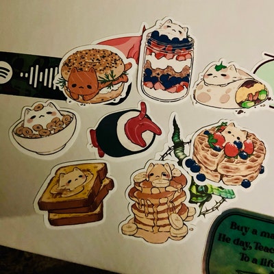 Bread Cat Sticker Set Cute Cat Sticker Waterproof Durable Stickers ...