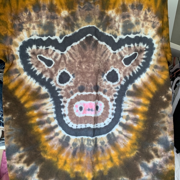 Hand Dyed Made to Order Cow Tie Dye Shirt, Brown Cow Tie Dye, T-shirt ...
