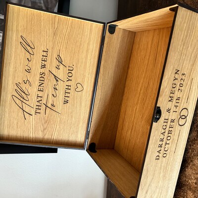 Custom Personalized Wooden Keepsake Box Wedding Card Box, Anniversary ...