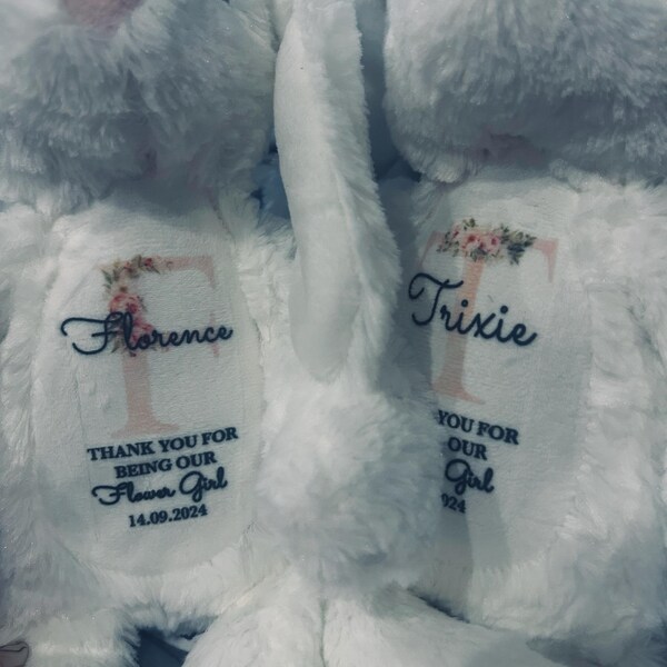 Personalised Bunny Rabbit, Girl New Birth, Personalised Plush Soft Toy ...