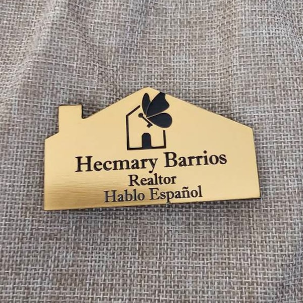 Laser Engraved House-shaped Magnetic Realtor Name Badge - Etsy