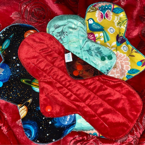 BLUE FLORA Handmade All Purpose Wet Dry Bag, Cloth Pad Wrapper, Travel ...