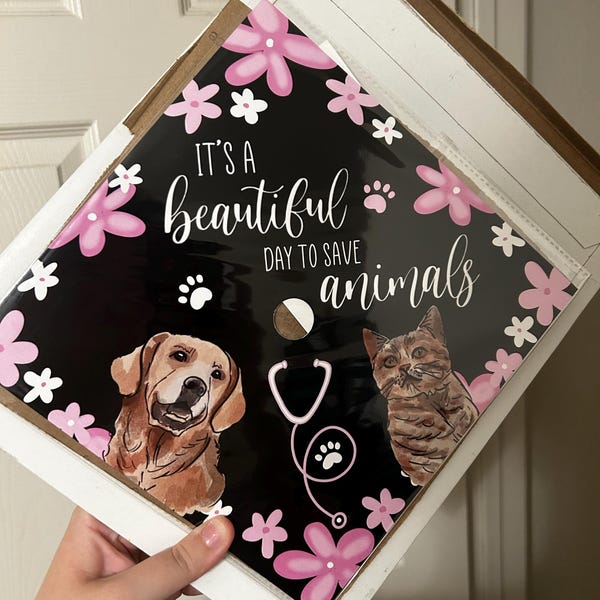 Veterinary Vet Tech Graduation Cap Topper - Etsy