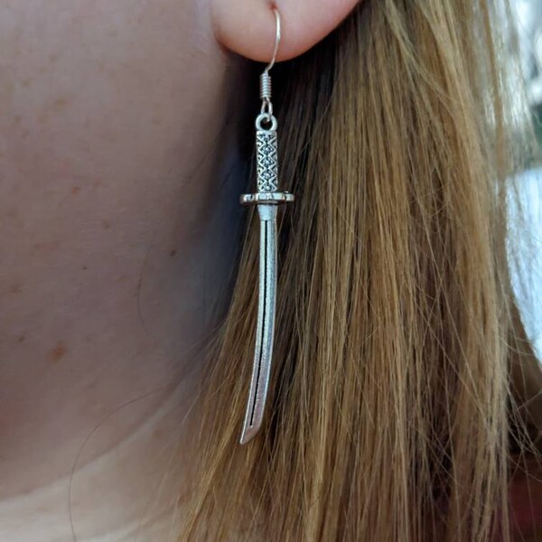 Sword Earrings Katana Earrings Samurai Earrings Japanese Sword - Etsy