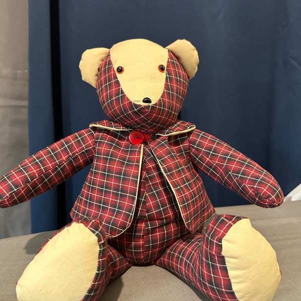 Simplicity A2115 Pattern Memory Bear Pattern Plush Sewing Pattern Memorial Bear Teddy Bear ...