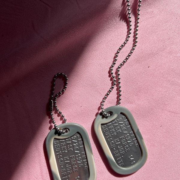 Custom Embossed Personalized Military Issue Stainless Steel Army Navy ...