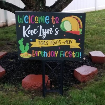Taco Twosday Welcome Sign, Taco Twosday Yard Sign, Mexican Fiesta Sign ...