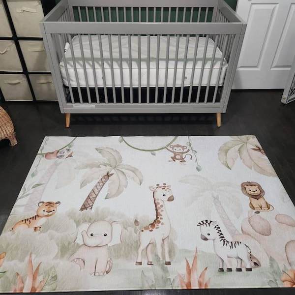 Little Dragon Nursery Rug Baby Dino Carpet Custom Name Nursery Mat Baby ...