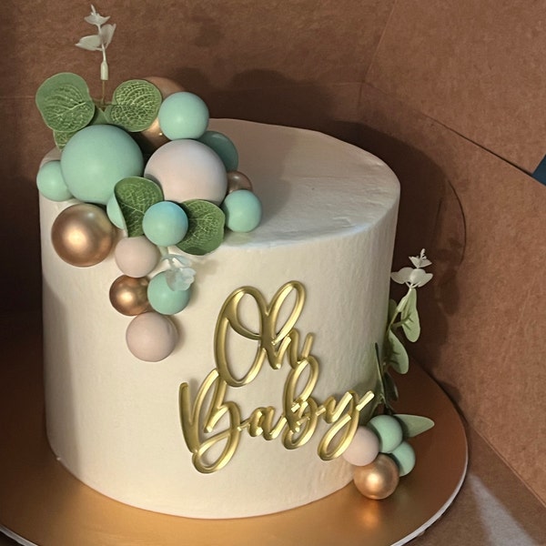 Cake Charm | Custom Acrylic Name Plate | Baby Shower Cake Decor | Cake ...