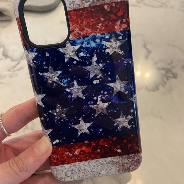 Sparkling American Flag Phone Case Fourth of July Patriotic Phone Case ...