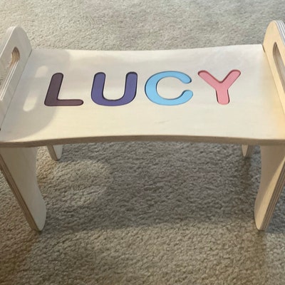 Custom Name Puzzle Stool Name Stool Wooden Stool Personalized Stool ...