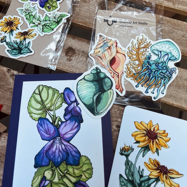 Blue Hydrangea Vinyl Sticker, Cottage Core Stickers for Laptop, Plant ...