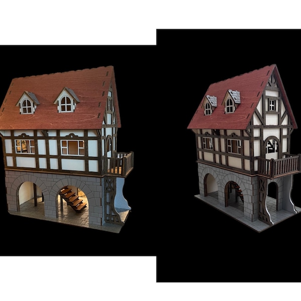Medieval House Laser Cut File: 3D Puzzle, 1/27 Scale (digital Download ...