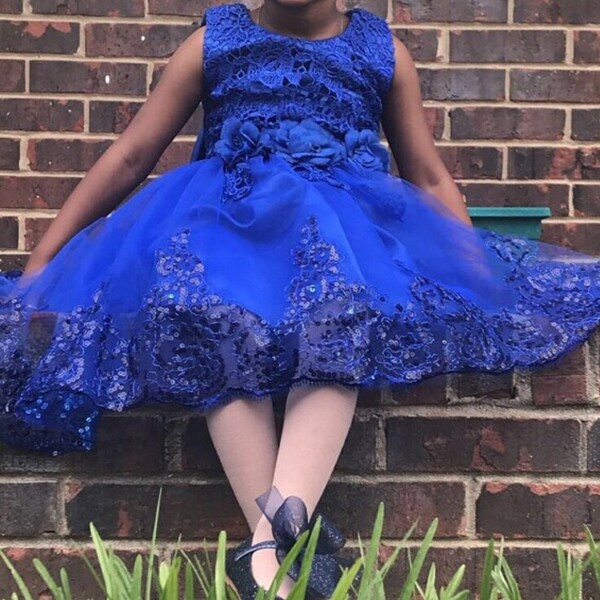 Navy Blue Rock Glitter Maryjane With CHIFFON BOW for Flower Girls ...