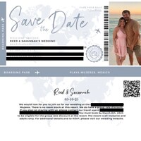 Boho Chic Boarding Pass Terracotta Save the Date Invitation for a ...