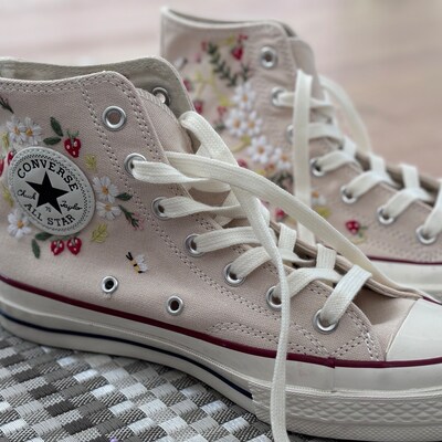 Embroidered Converse/mushroom Converse/embroidered Sneakers Mushroom ...