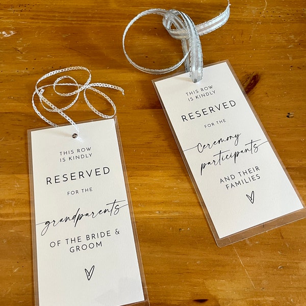 Reserved Chair Tags, Minimalist Reserved Tag, Modern Wedding Reserved ...