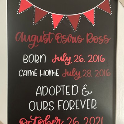 Hand Painted Adoption Sign, Adoption Day Sign for Photos, Custom ...