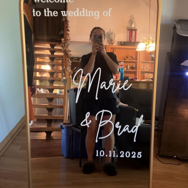 Custom Wedding Mirror Decal, Shower, Parties, Events, Personalized ...