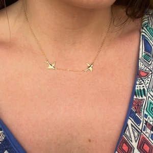 Small Bird Necklace Tiny Bird Necklace Dainty Bird Necklace - Etsy