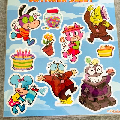 Toontown Die Cut Vinyl Sticker Sheet 6.5 X 5.5 10 Stickers Total - Etsy