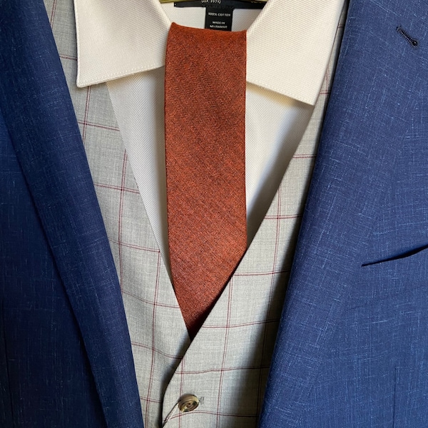 Premium Burnt Orange Rust Neckties for Men | Orange Wedding Ties ...