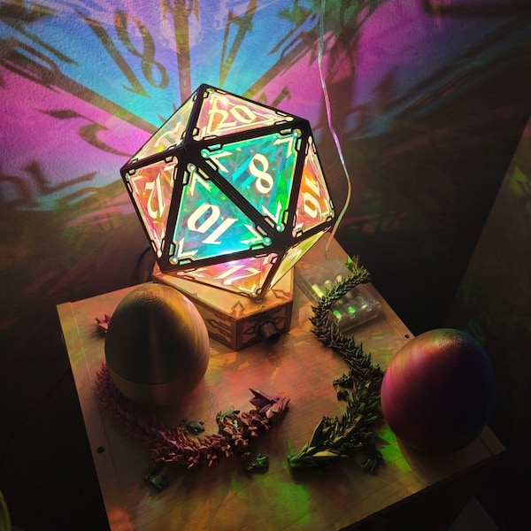 Handmade D20 Mood Light: RPG Gaming Table Lamp - Etsy
