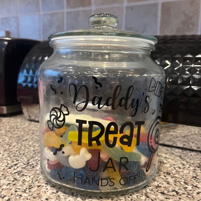 Personalised Sweet Jar, Treat Jar, Glass Sweet Jar, Daddys Sweet Jar ...