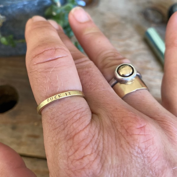 Engraved Gold Ring, Personalized Gold Ring, Solid 14k or 10k Gold ...