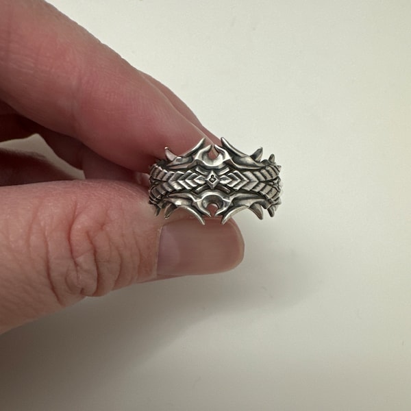 Sterling Silver Art Deco Ring, Gothic Ring, Alternative Jewelry ...
