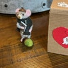 Needle Felted Small Gray Mouse With Acorn Cap and Wool Scarf, Dollhouse ...