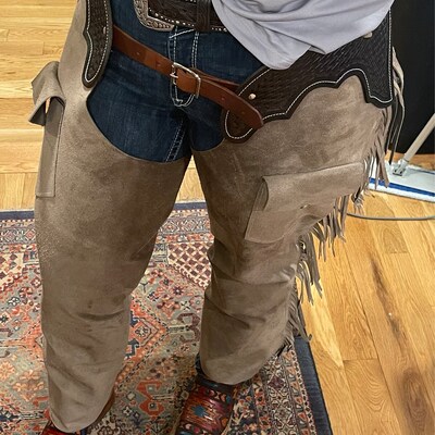 Custom Made Leather Chinks/new Chaps/rough Out/r Bar K - Etsy