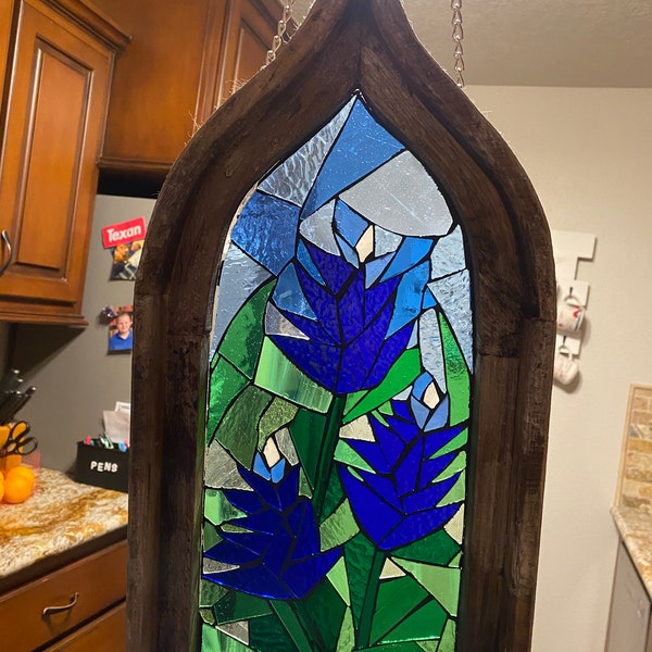 Stained Glass Mosaic Columbines Window Suncatcher - Etsy