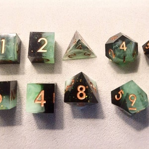 Algae Dice Handmade Sharp Edge Resin Dice Dnd Dice Set RPG - Etsy