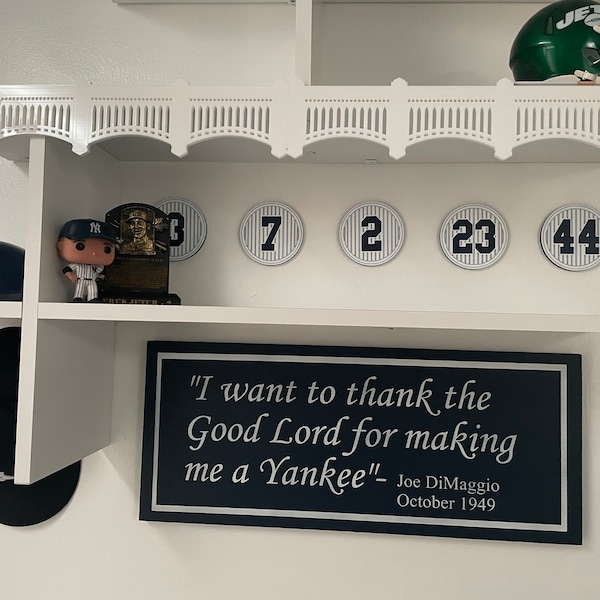 New York Yankee Sign. Baseball Wood Sign. Joe Dimaggio Baseball Sign ...